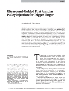 Bodor & Flossman (2009) Ultrasound-Guided First AnnularPulley Injection ...
