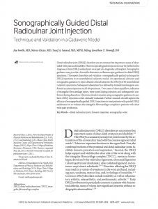Smith et al (2011) Sonographically guided distal radioulnar joint ...